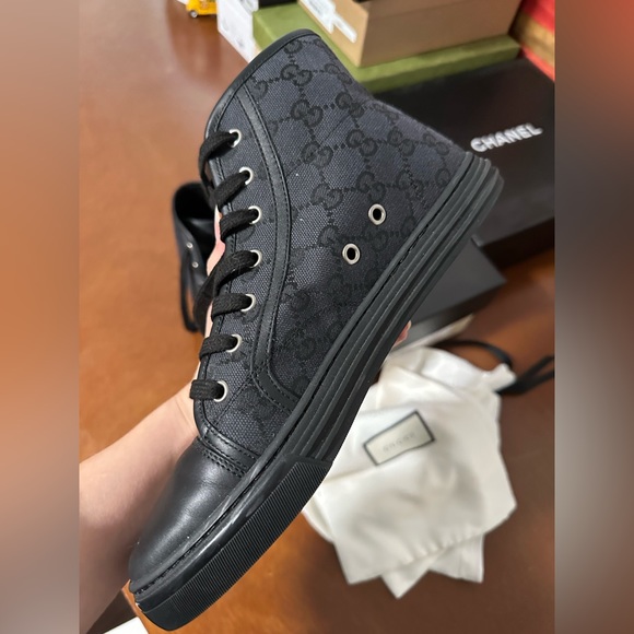 Gucci | Shoes | Brand New Gucci High Top Double G Monogram Sneakers ...